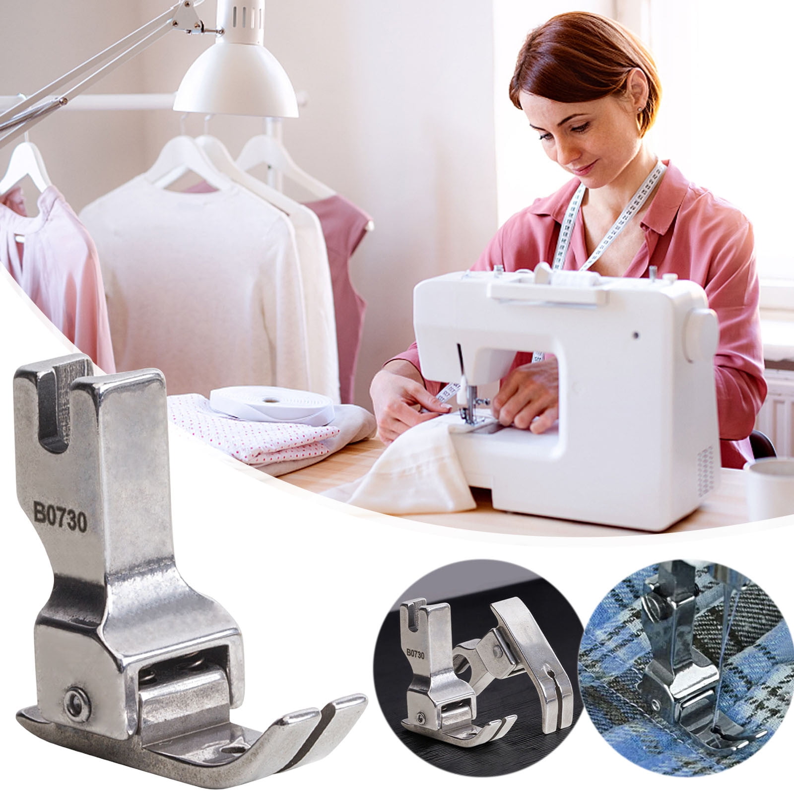 Linnome 4 Spring Anti Slip Sewing Machine Presser Foot Industrial Flat ...