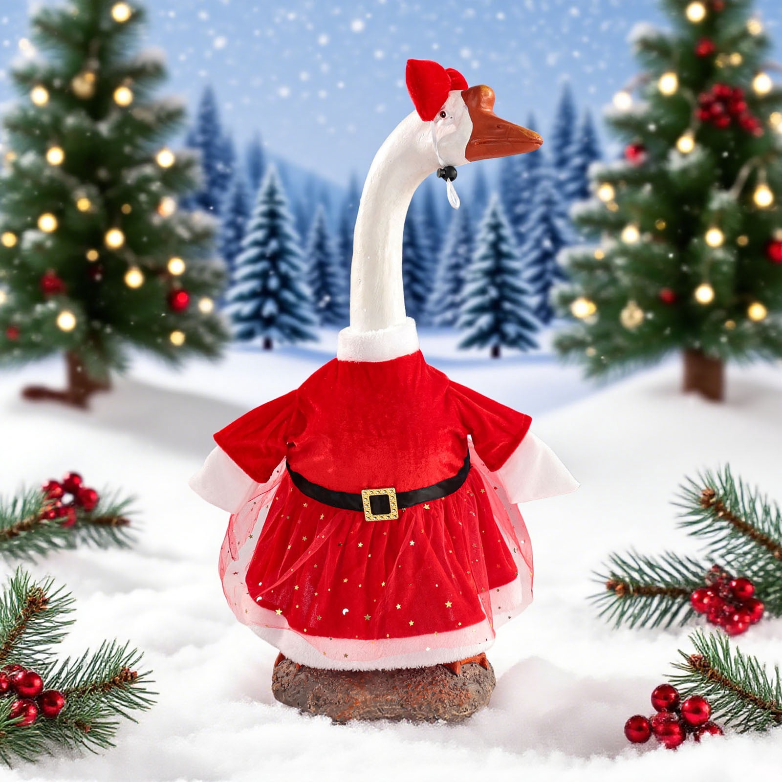 Linnome Christmas Goose Porch Attire - Seasonal Outdoor Decorative ...