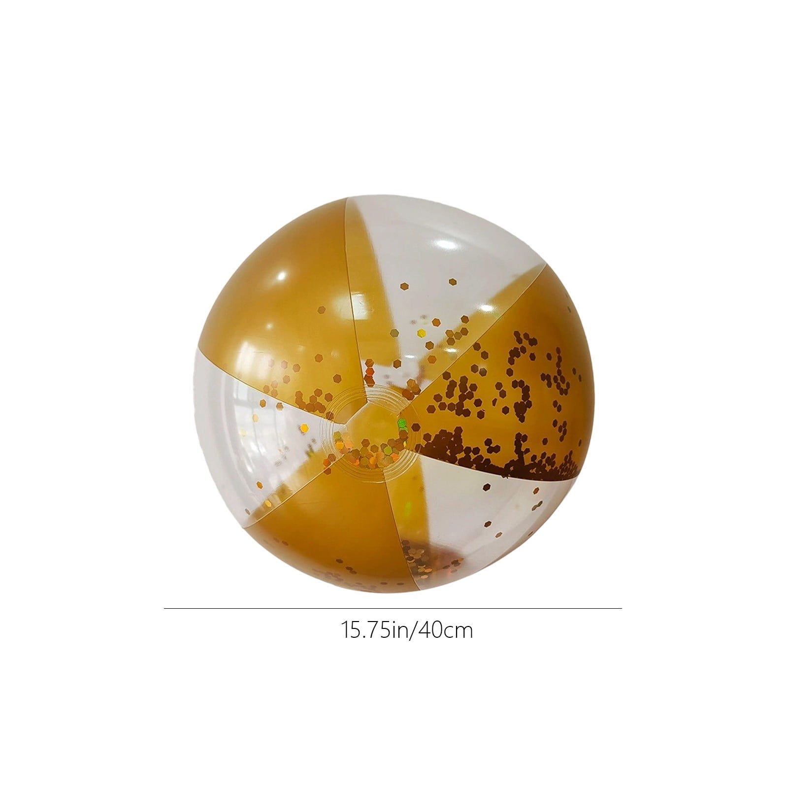 Linnome Pack of 1 Glitter Beach Ball Inflatable Beach Balls Gold ...