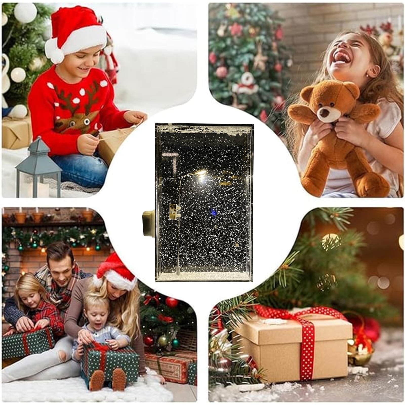 Linnome Snowy Night Flowing Light - Miniature Winter Scene Night Light, Handcrafted DIY Kit with ...