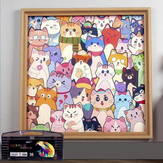 Linnome Wooden Hand Painted Jigsaw Puzzle Photo Frame for Home Office ...