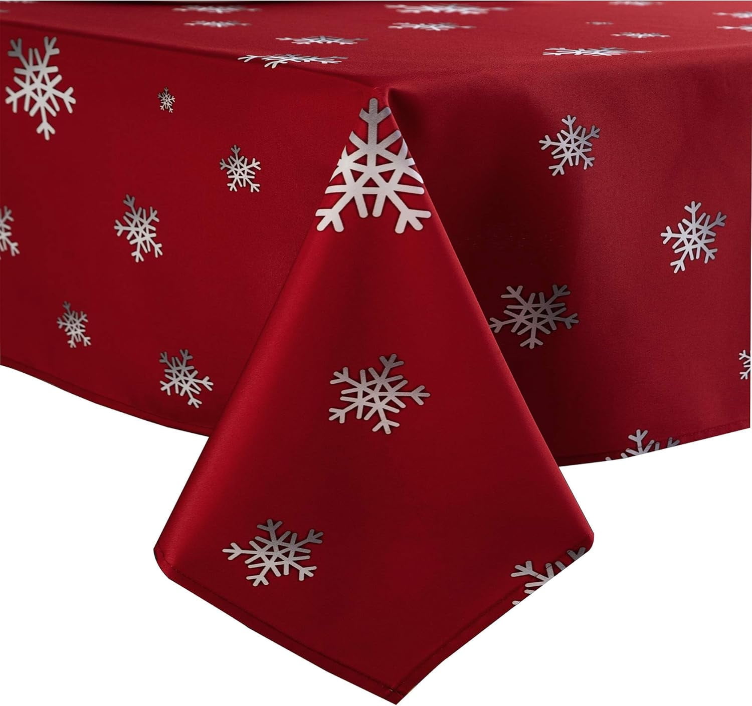 Linnovo, Decorative Christmas Tablecloth, 60 x 102 Inch, Red Snowflake ...