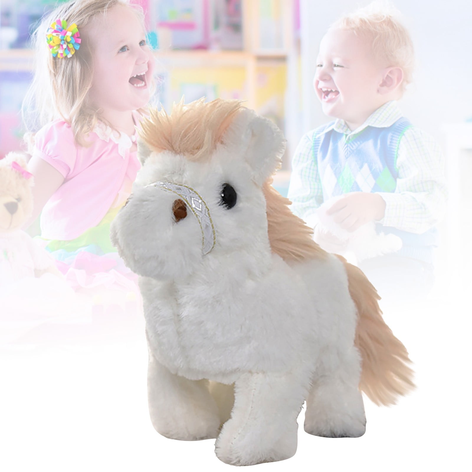Linnyunggg Children's Walking Small Horse Toys Electronic Small Horse ...