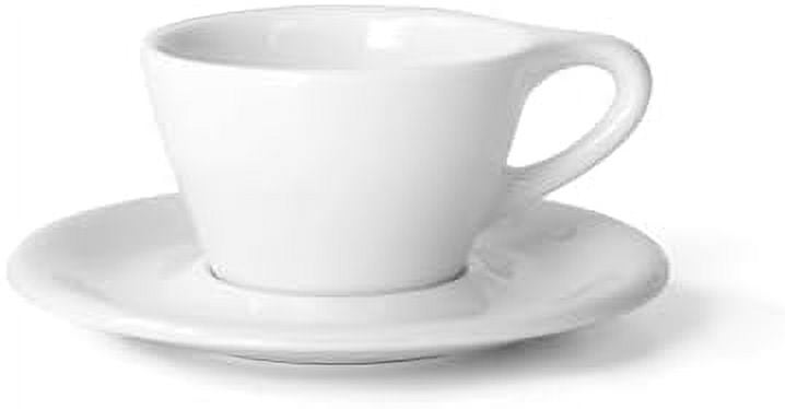 Lino Porcelain Cup & Saucer Double Cappuccino 6 oz (White, 6 oz, 6 ...