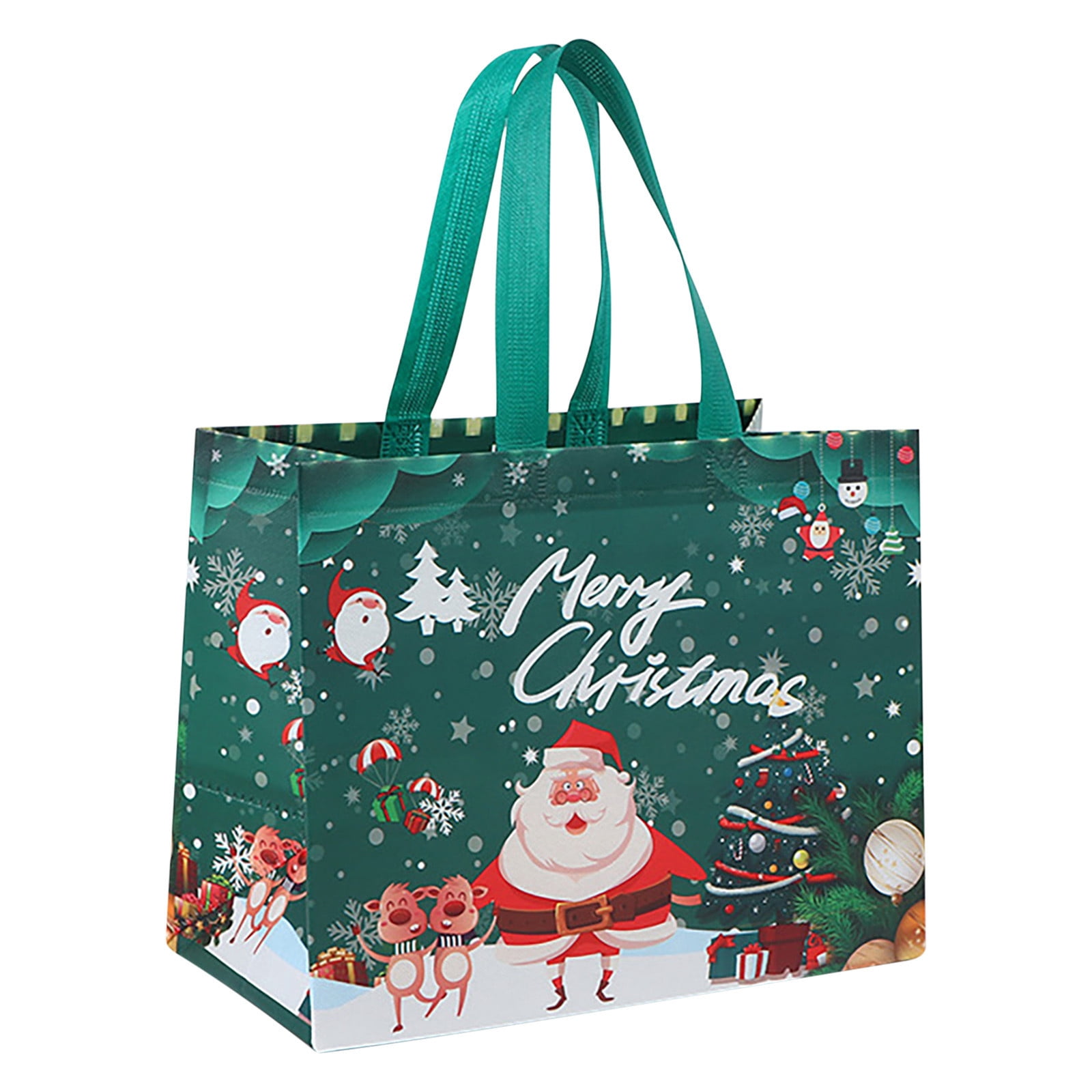 Linome Reusable Christmas Gift Bags Set - Nonwoven Fabric Holiday Tote ...