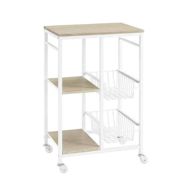 Linon Alicia Small Kitchen Cart White - Walmart Business Supplies