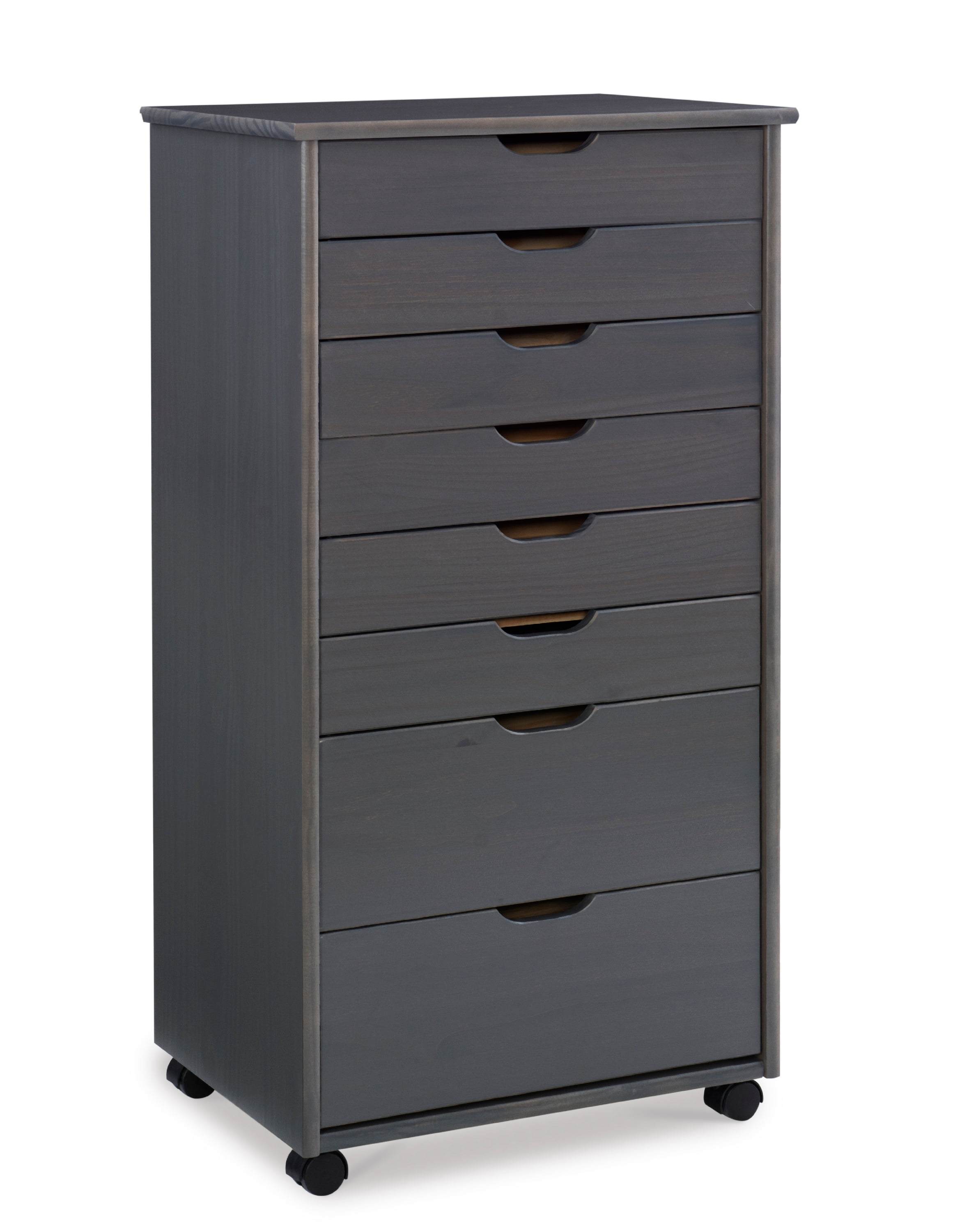 Linon Ansley 8-Drawer Rolling Storage Cart, Gray - Walmart.com