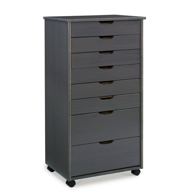 Linon Ansley 8-Drawer Rolling Storage Cart, Gray - Walmart.com