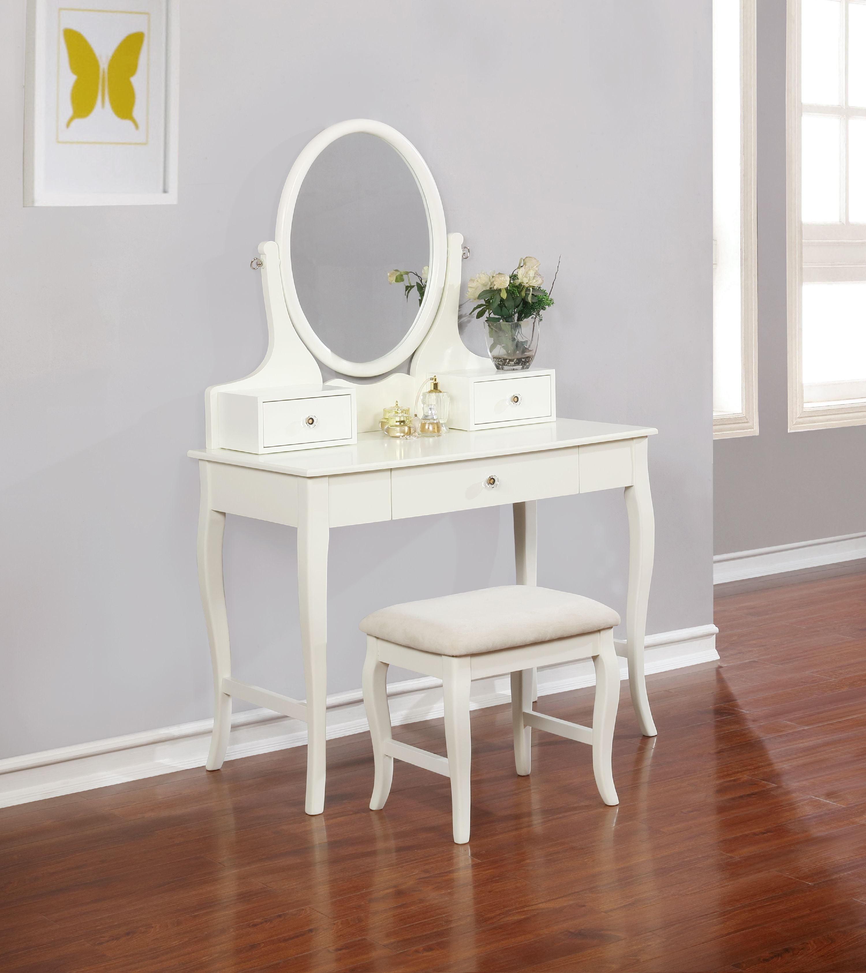 Linon April Ivory Vanity Set - Walmart.com