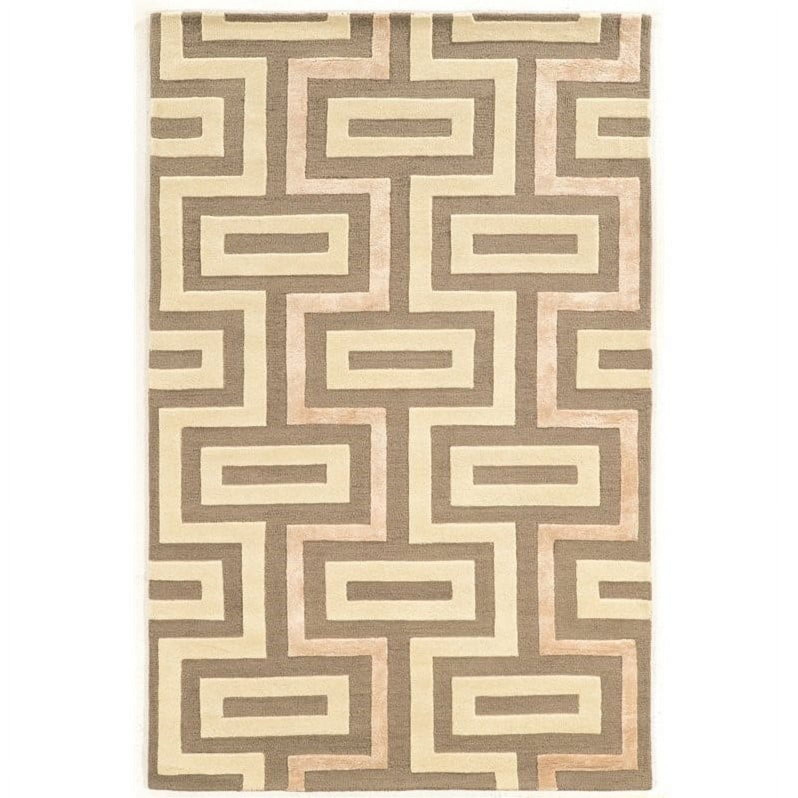 Linon Aspire Maze Hand Tufted Wool 8'x11' Rug in Ivory - Walmart.com