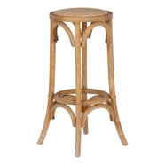Linon Rae Backless Wood Counter Stool, 24" Seat Height, Brown Finish ...