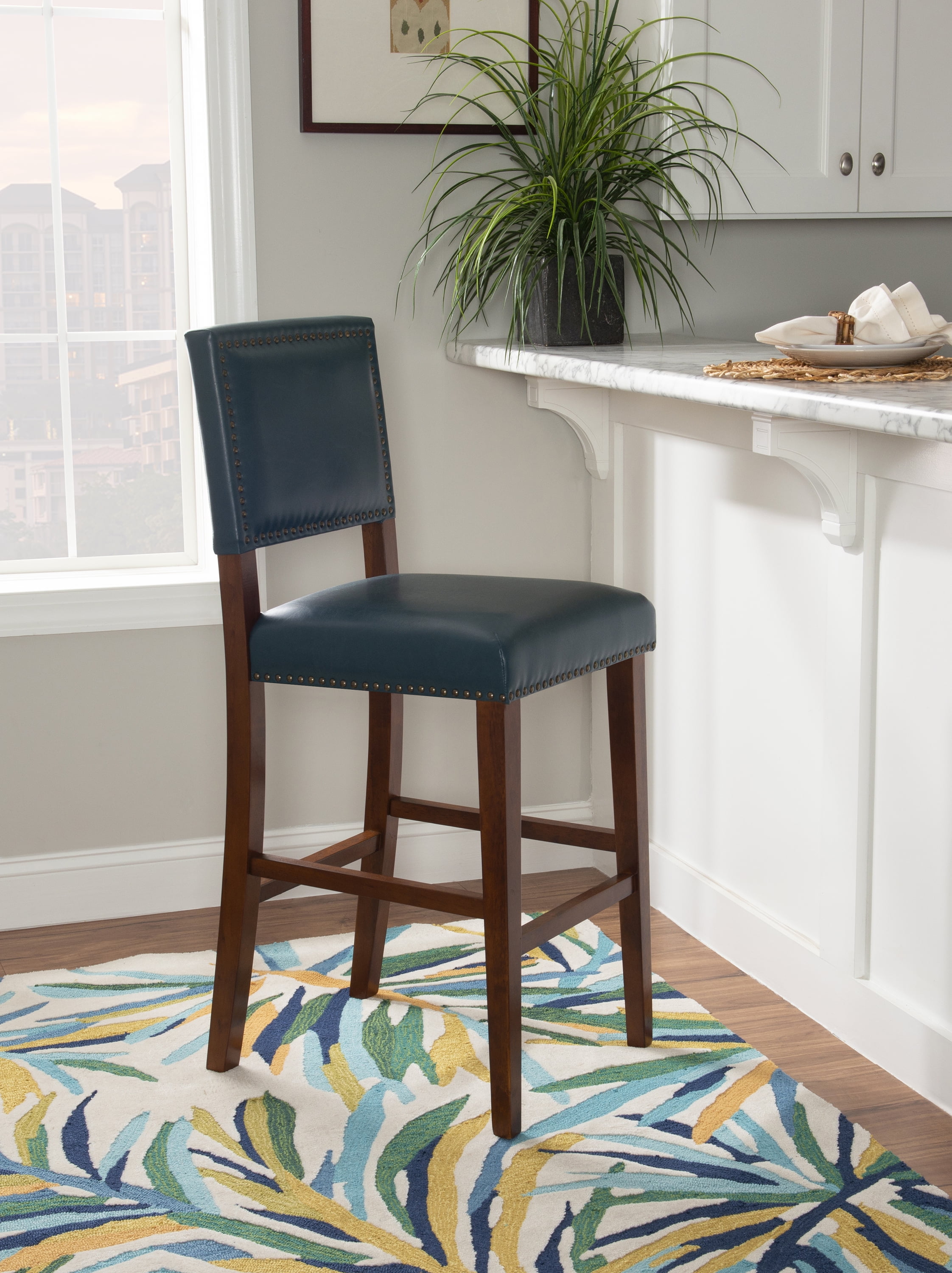 Linon Blake Bar Stool, 30 inch Seat Height, Multiple Colors - Walmart.com