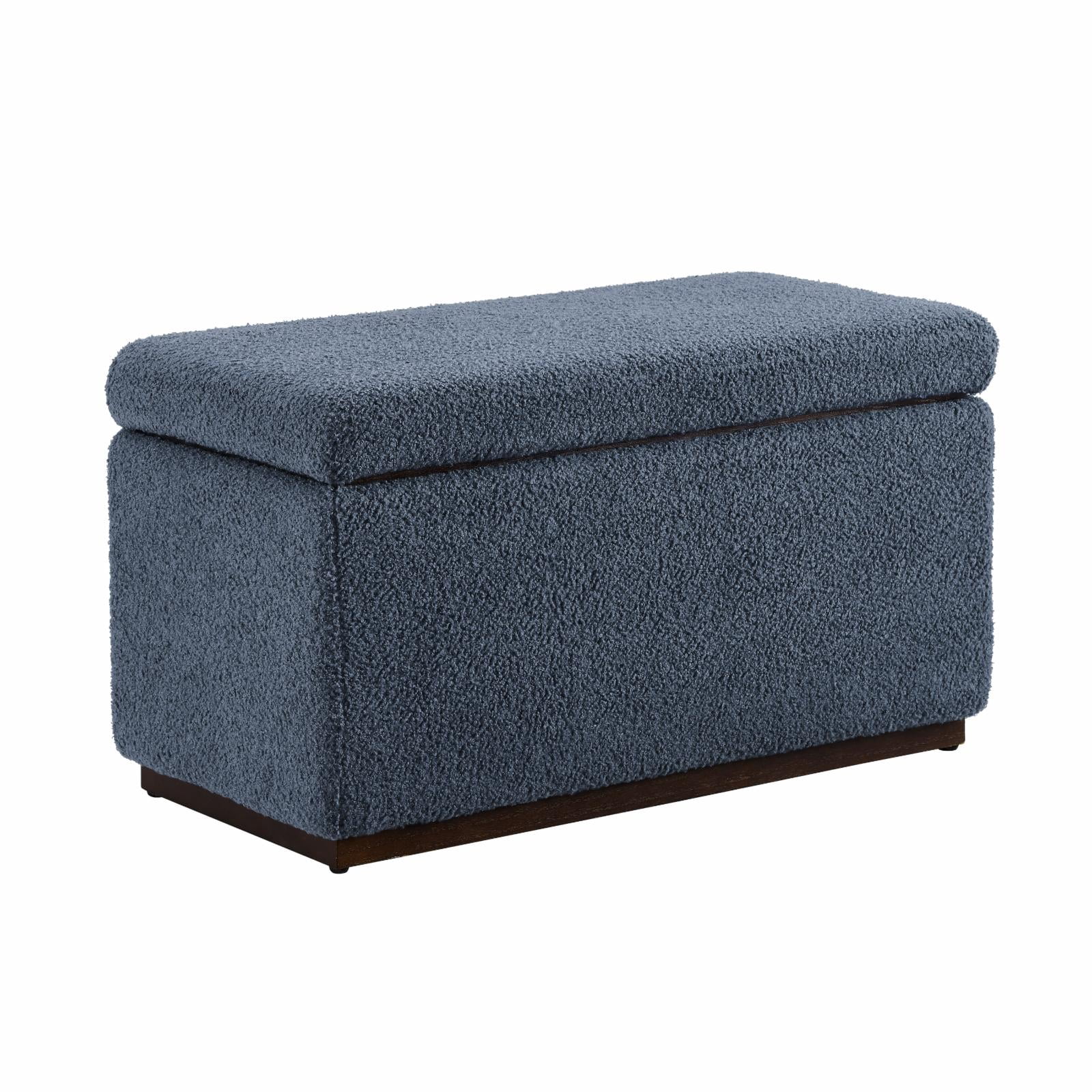 Linon Blanche Rectangle Storage Ottoman - Black Faux Leather - Walmart.com