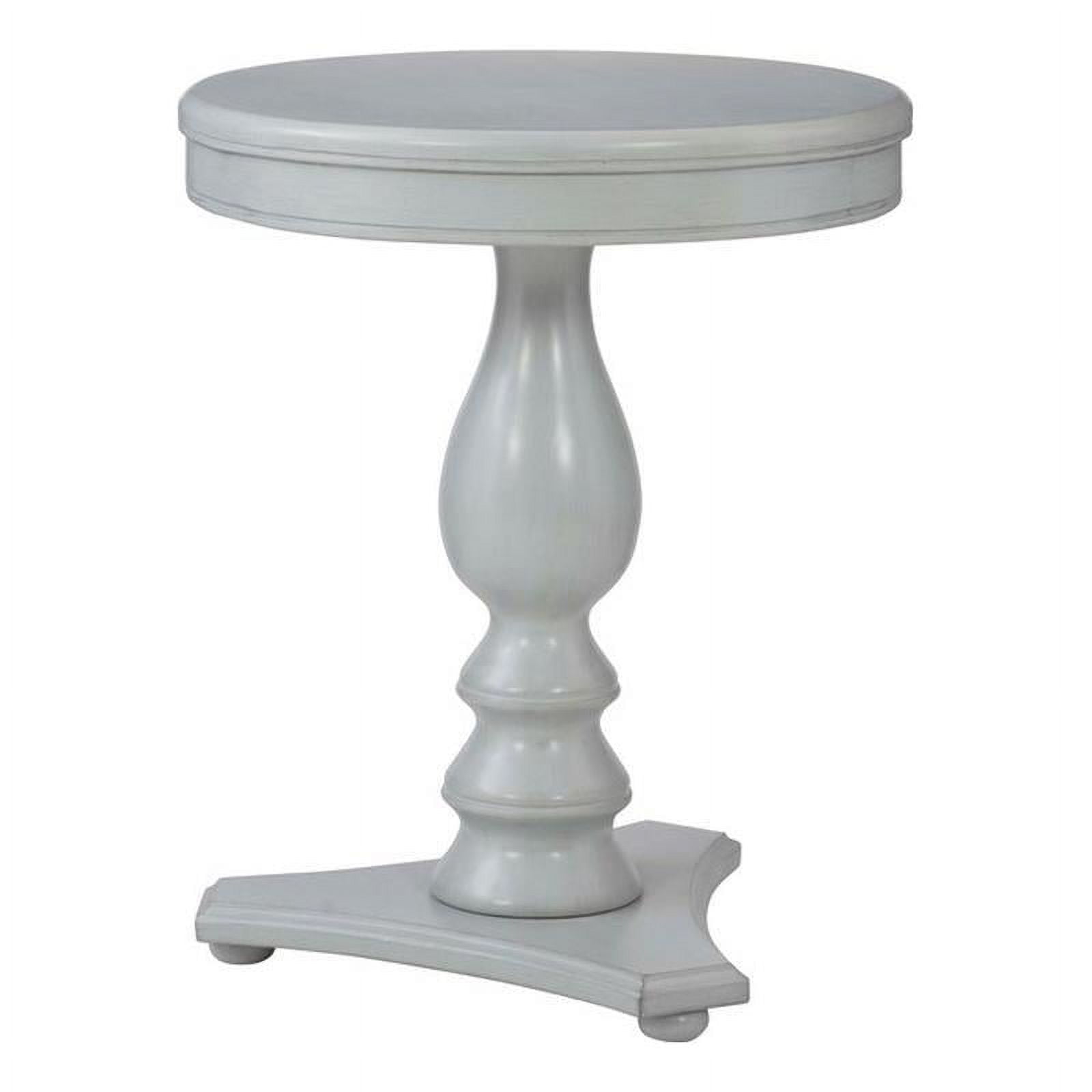 Linon Bree Round Wood Side Table 20"D x 24.5"H with Turned Pedestal ...