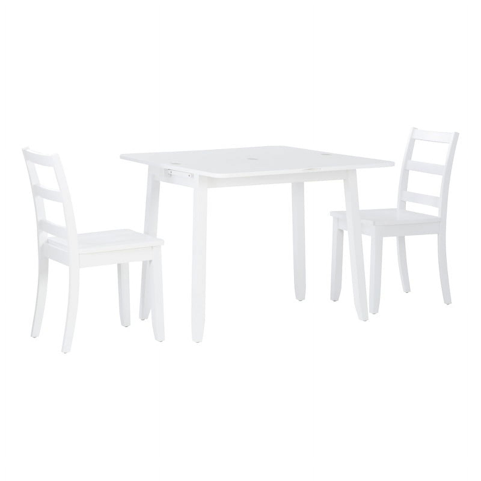 Linon Breia 3-Piece Modern Wood Dining Set with Storage in White ...