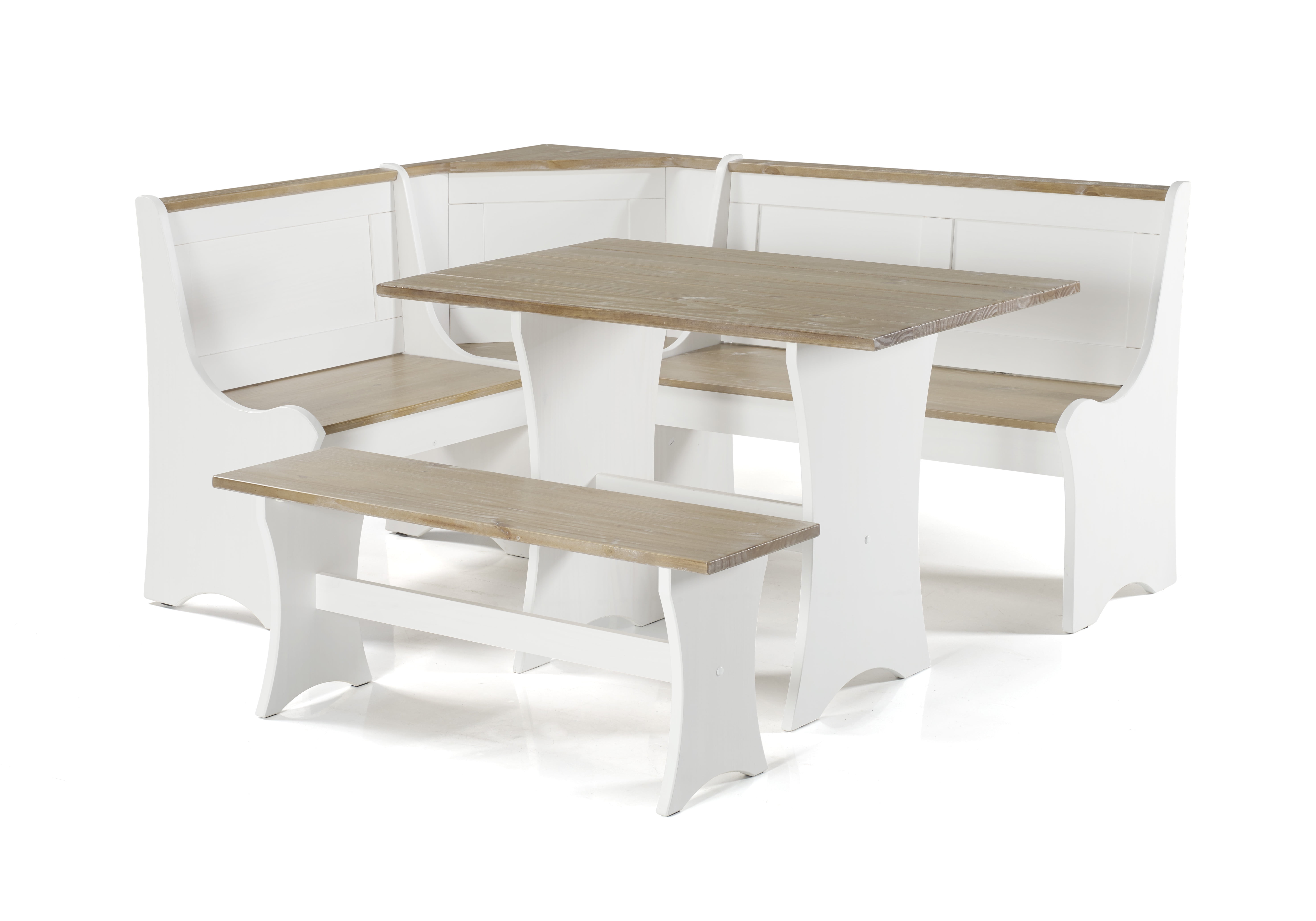 Linon Small Set Camden Coastal Kitchen Nook, Corner Backless Spaces ...