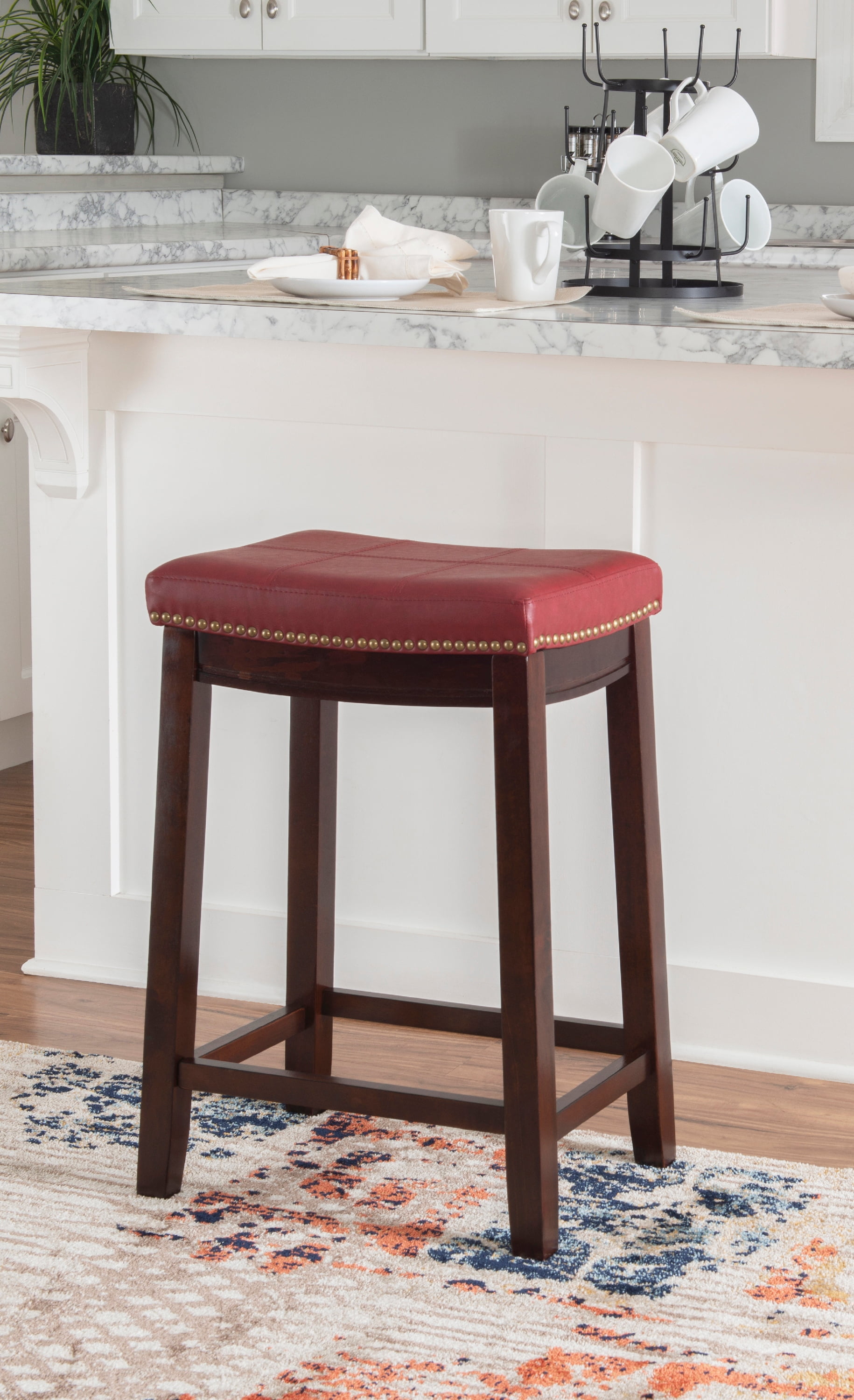 Free Shipping! Linon Cessford 26 Inch Backless Counter Stool Dark Brown ...