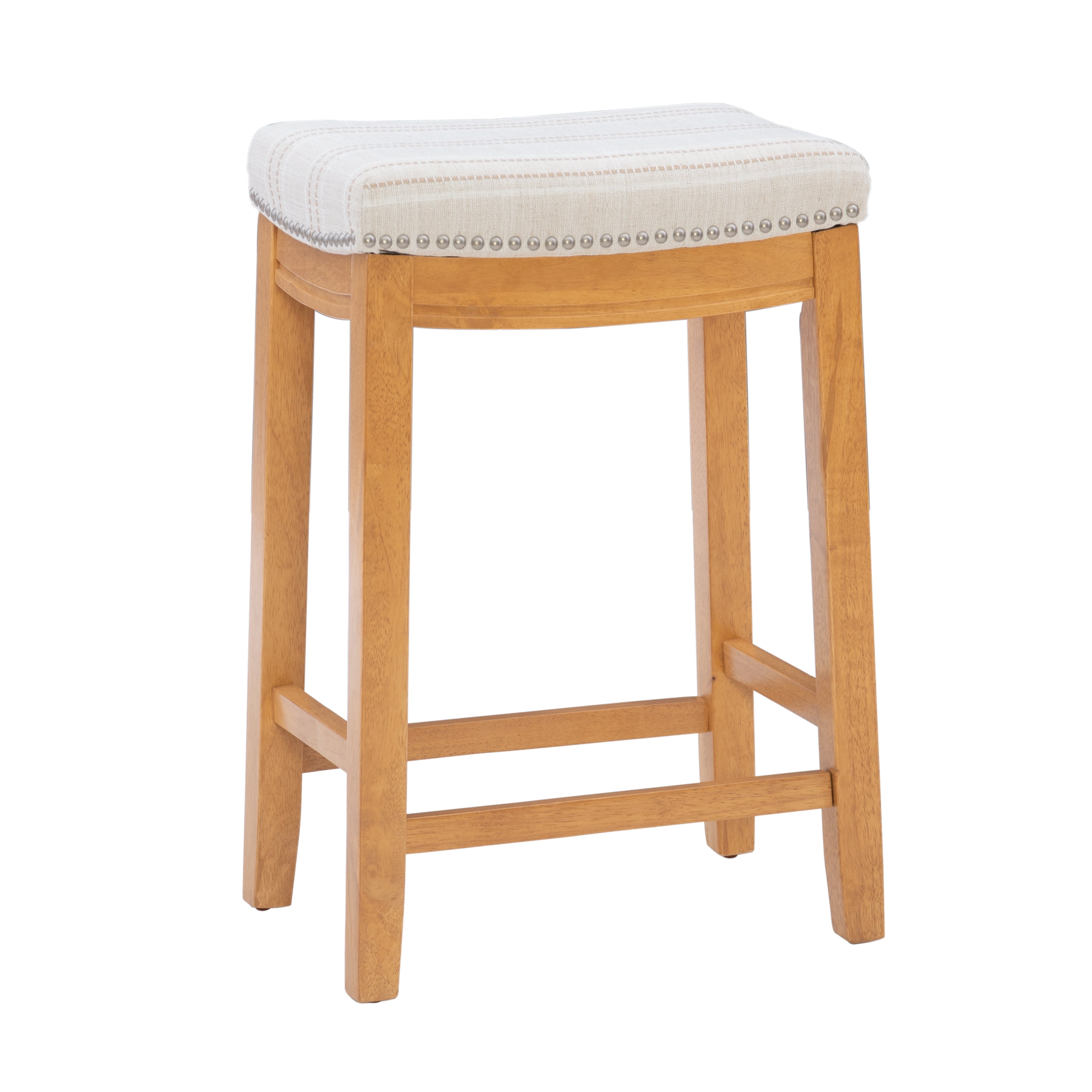 Linon Cessford 26" Backless Indoor Wood Counter Stool, Rustic Brown ...