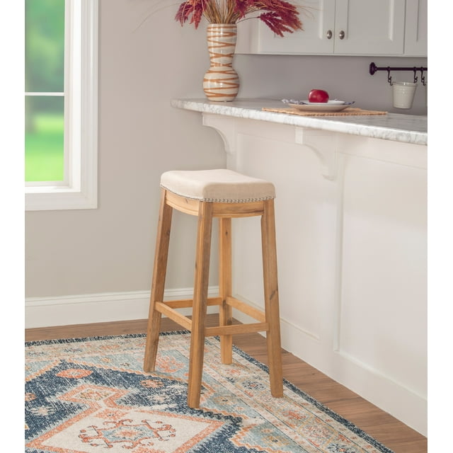 Linon Cessford 32 Backless Bar Stool - Rustic Brown - Walmart.com