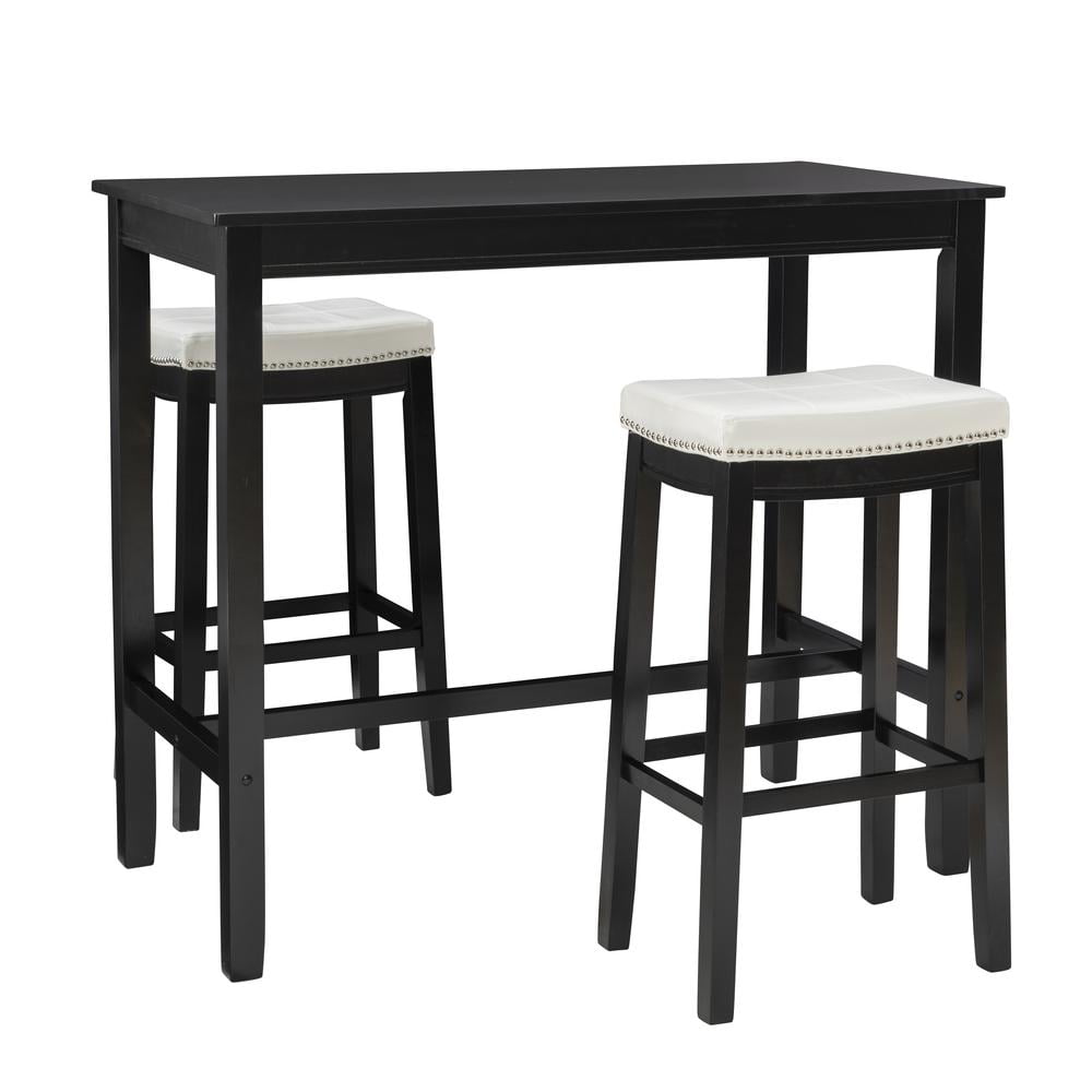 Linon Claridge 3Pc Bar Set Black White - Walmart.com