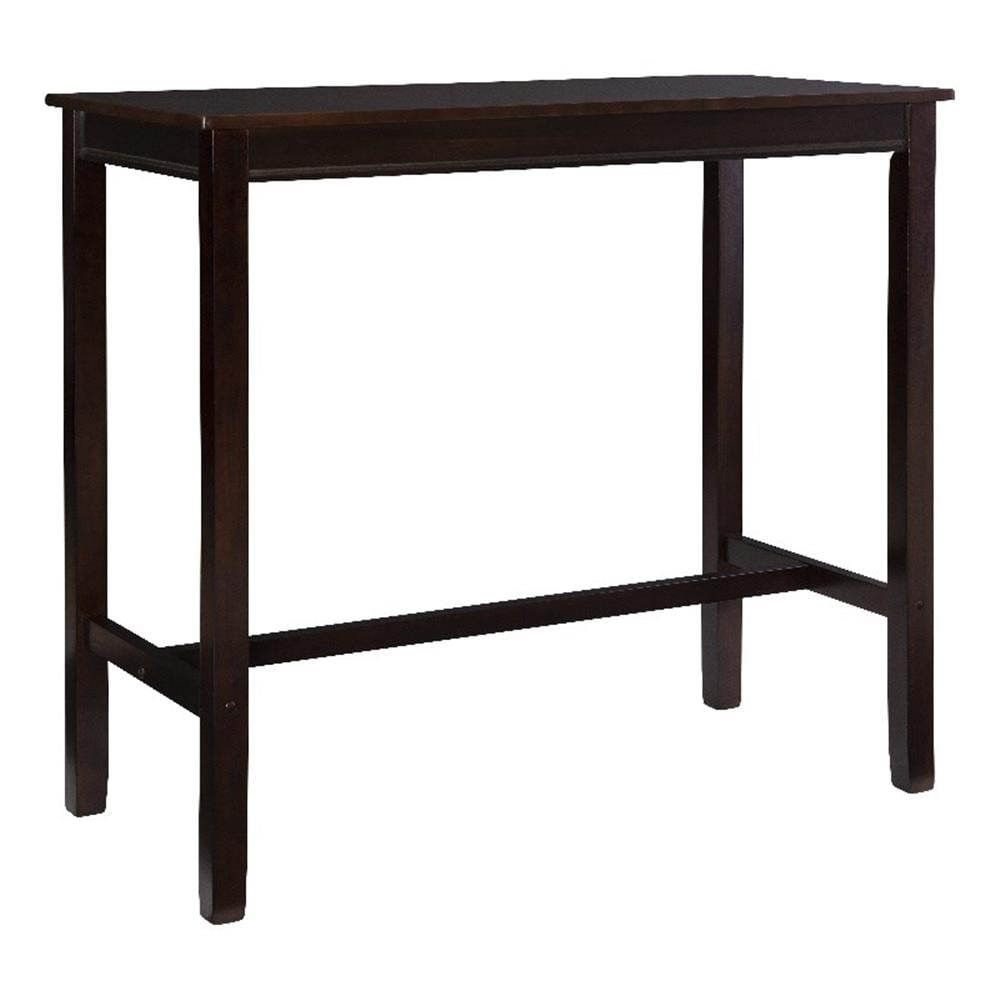 Linon Claridge Rubberwood 42" Bar Height Pub Table in Walnut Brown ...