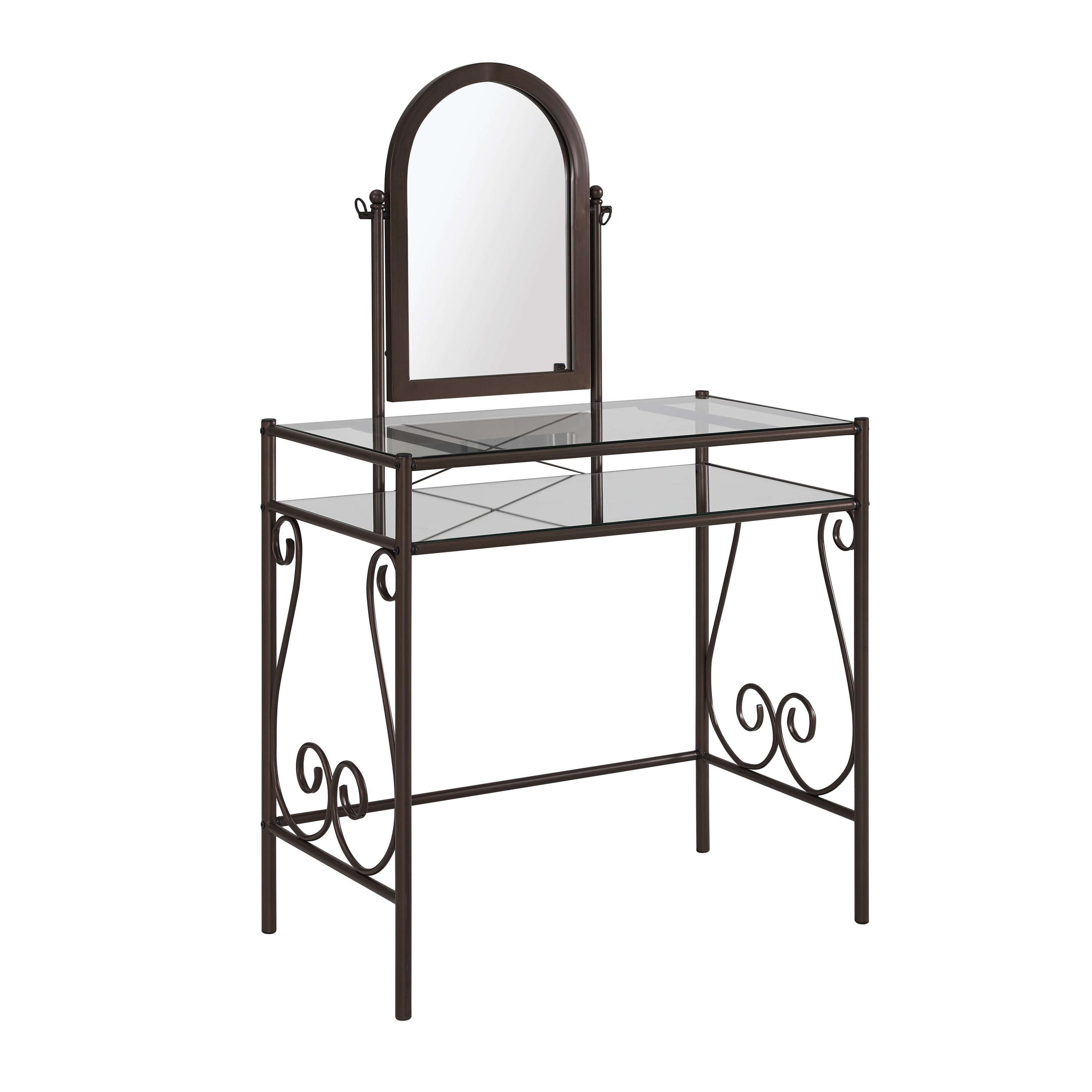 Linon Clarisse Metal Vanity Set in Gray - Walmart.com