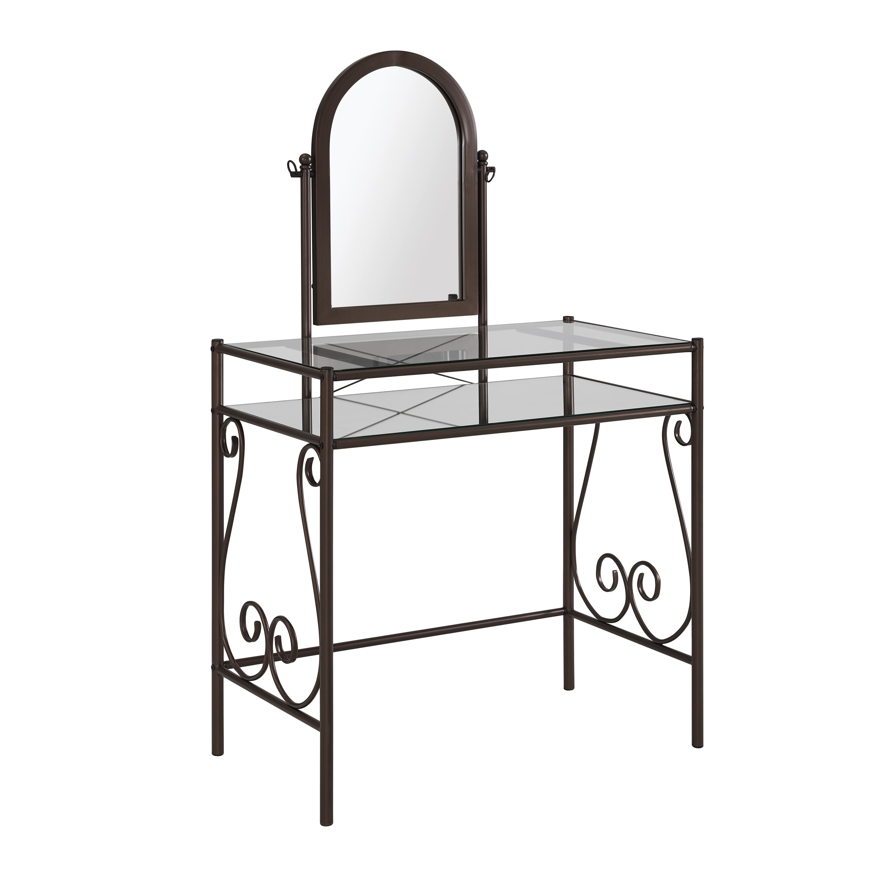 Linon Clarisse Metal Vanity Set in Gray - Walmart.com