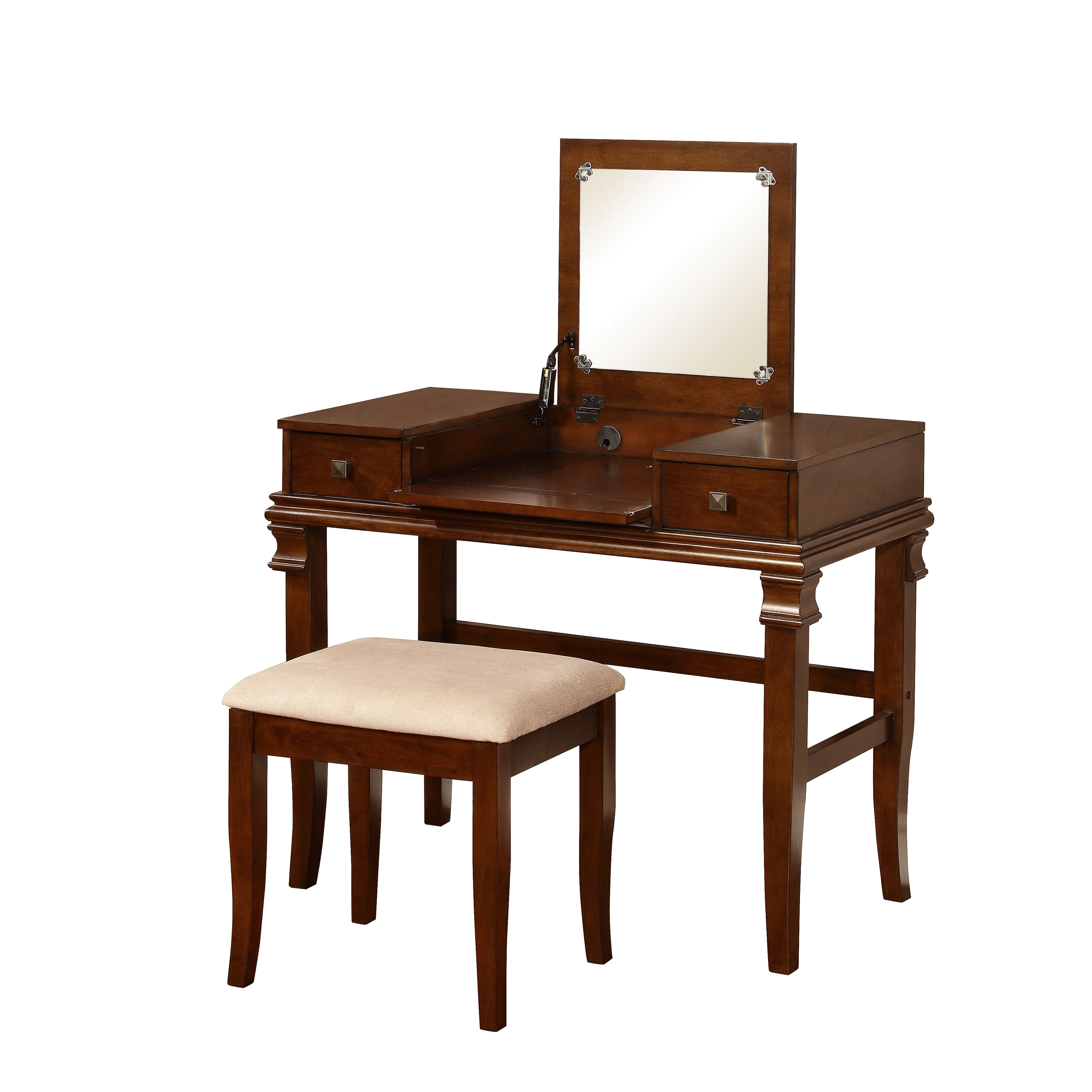 Linon Clarkia Brown Vanity Set - Walmart.com