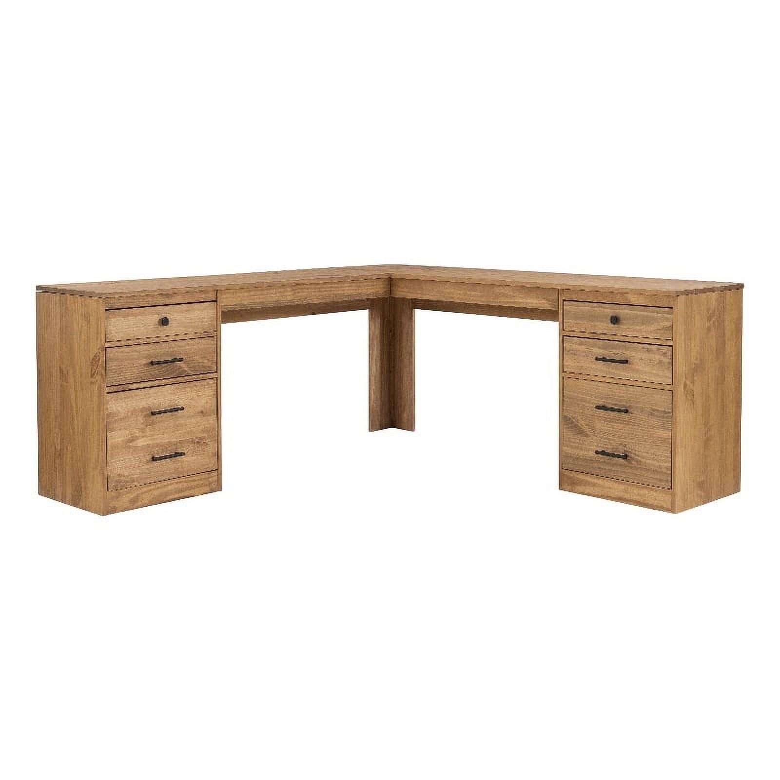 Linon Cody Wood L Shaped Desk in Maple Brown - Walmart.com