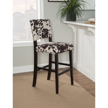 Linon Walt Cow Print Counter Stool, 24.5 inch Seat Height, Multiple ...