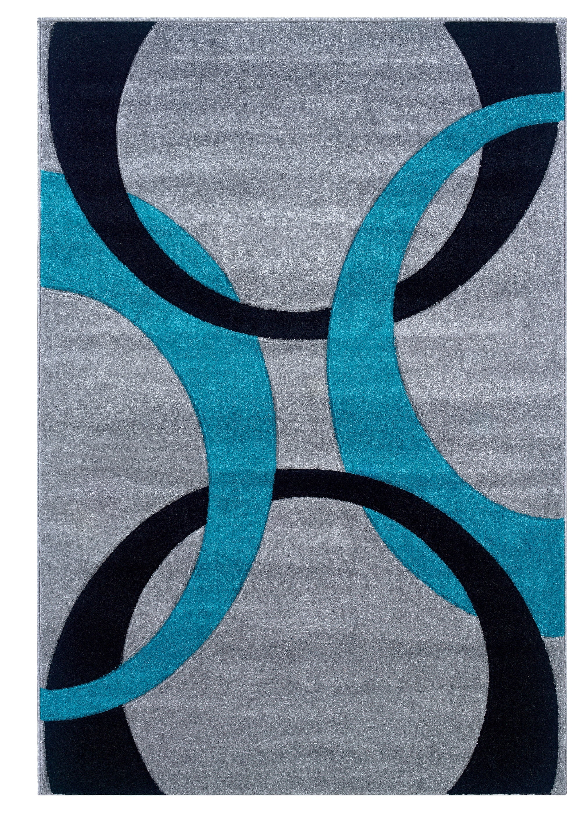 Linon Corfu Spheres Frieze Yarn Pile 8'x10'3" Area Rug in Grey ...