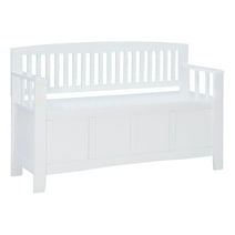 Homestyles Bermuda Wood Storage Bench in Off White - Walmart.com