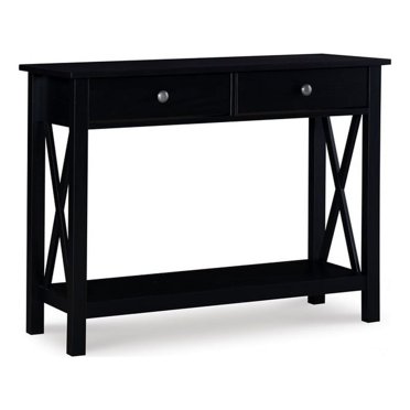 Pemberly Row Farmhouse Wood Console Table in Brown Oak - Walmart.com