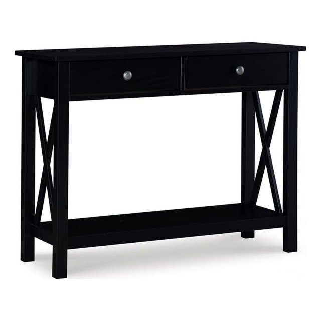Linon Dalton Wood Console Table in Black - Walmart.com