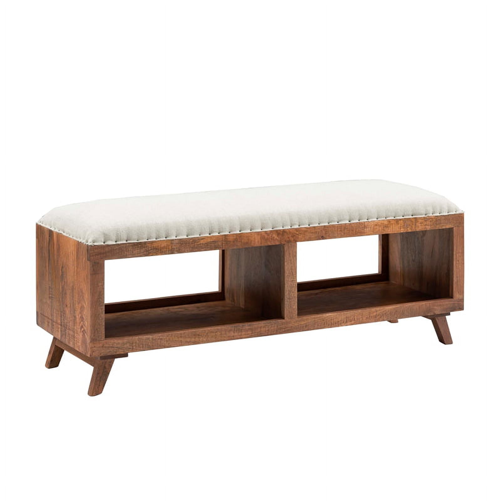 Linon Danyon Wood Bench with Open Storage in Brown - Walmart.com