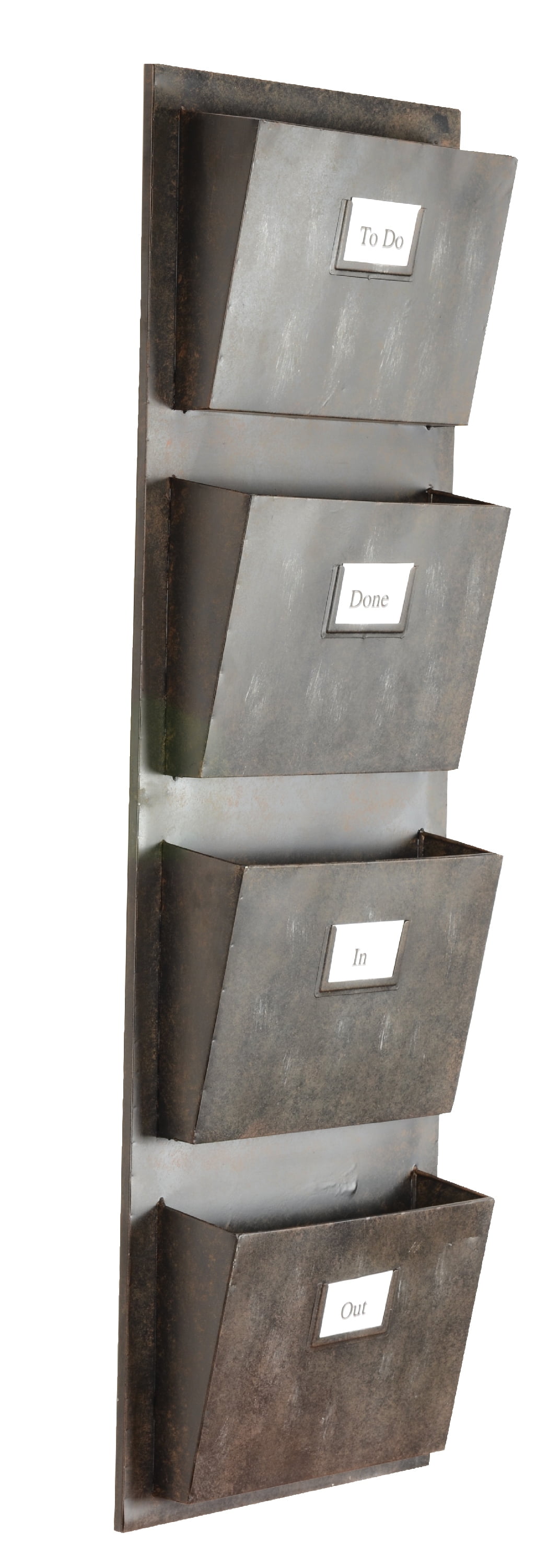 Linon Vertical 14.60 x 3.90 x 45.90 in Gray Metal Four-Slot Mailbox ...