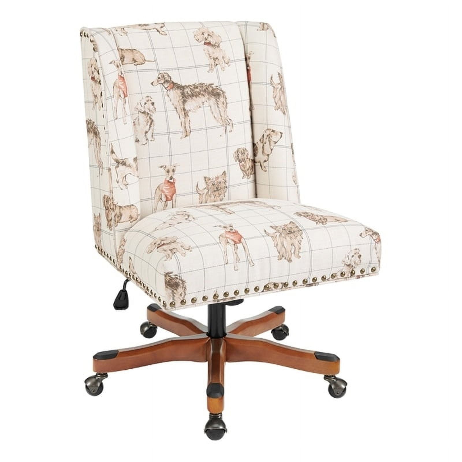 Linon Draper Dog Wood Upholstered Office Chair in Beige - Walmart.com