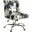 Linon Draper Modern Upholstered Office Chair with Rolling Wheels in ...