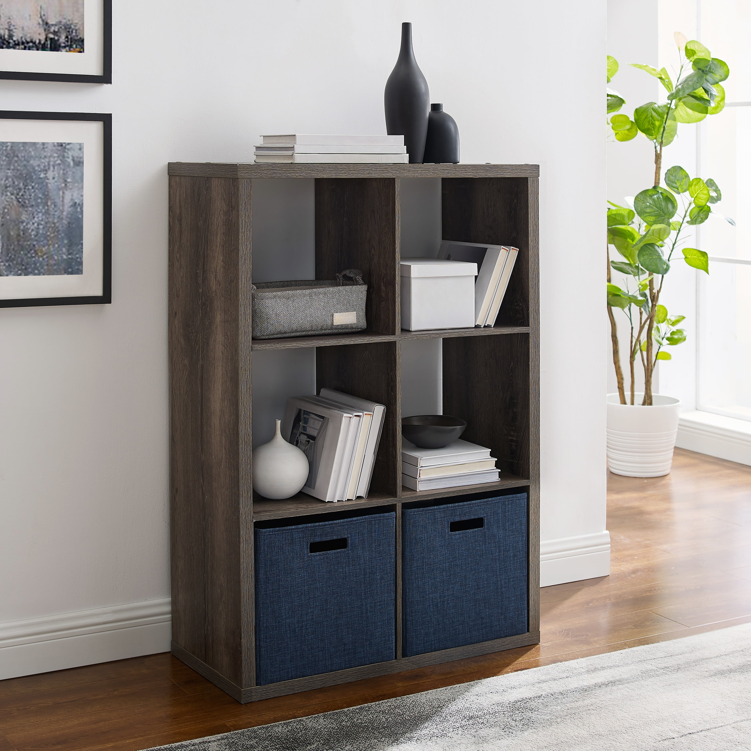 Free Shipping! Linon 6-Cubby Storage Cabinet Gray Finish, Versatile ...