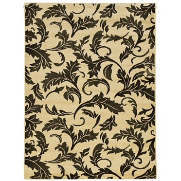 Linon Elegance Flowers & Plants Transitional Area Rug, Black, 2' x 3 ...