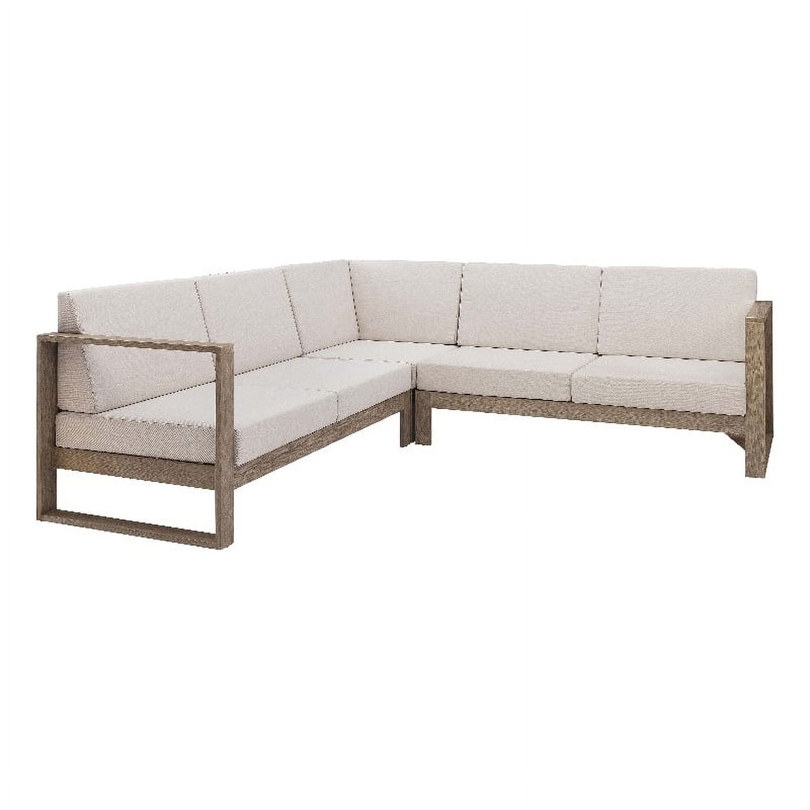 Linon Ellis Patio Furniture: 3Pc Acacia Wood Outdoor Sectional Sofa Set ...