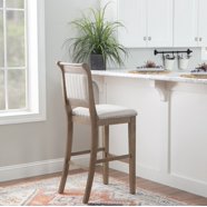 Linon Rae Backless Wood Bar Stool, 30" Seat Height, Brown Finish ...