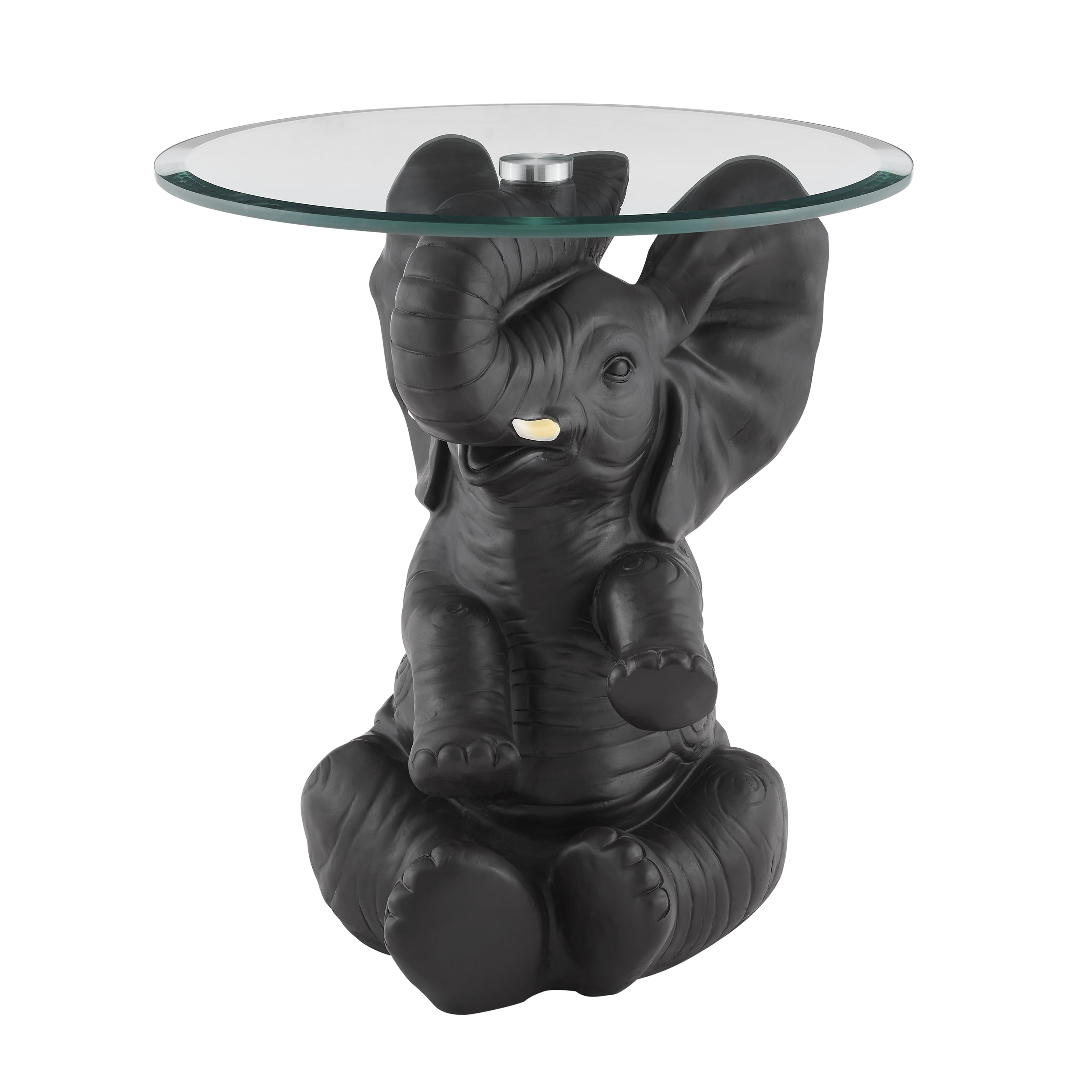 Powell Ernie Elephant Round Indoor Accent Side Table, 22" Tall, Dark ...