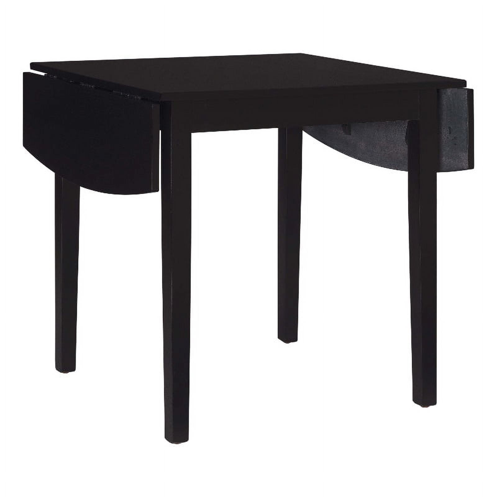 Linon Ervin Wood Square Drop Leaf Table in Black - Walmart.com