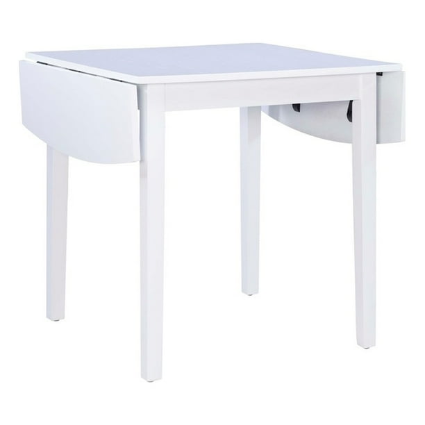 Linon Ervin Wood Square Drop Leaf Table in White - Walmart.com