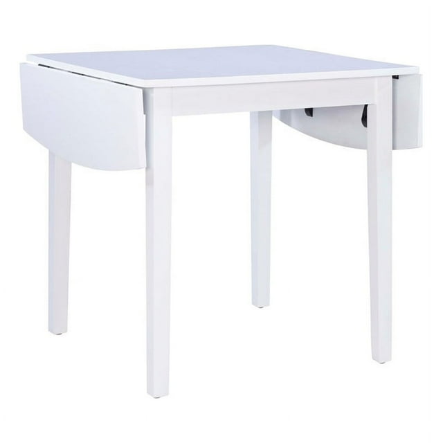 Linon Ervin Wood Square Drop Leaf Table in White - Walmart.com