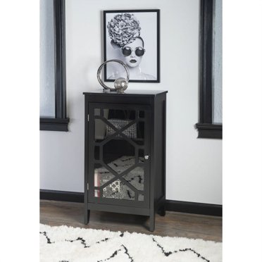 Linon Home Versatile Fetti Small Accent Cabinet with Glass Front, White ...