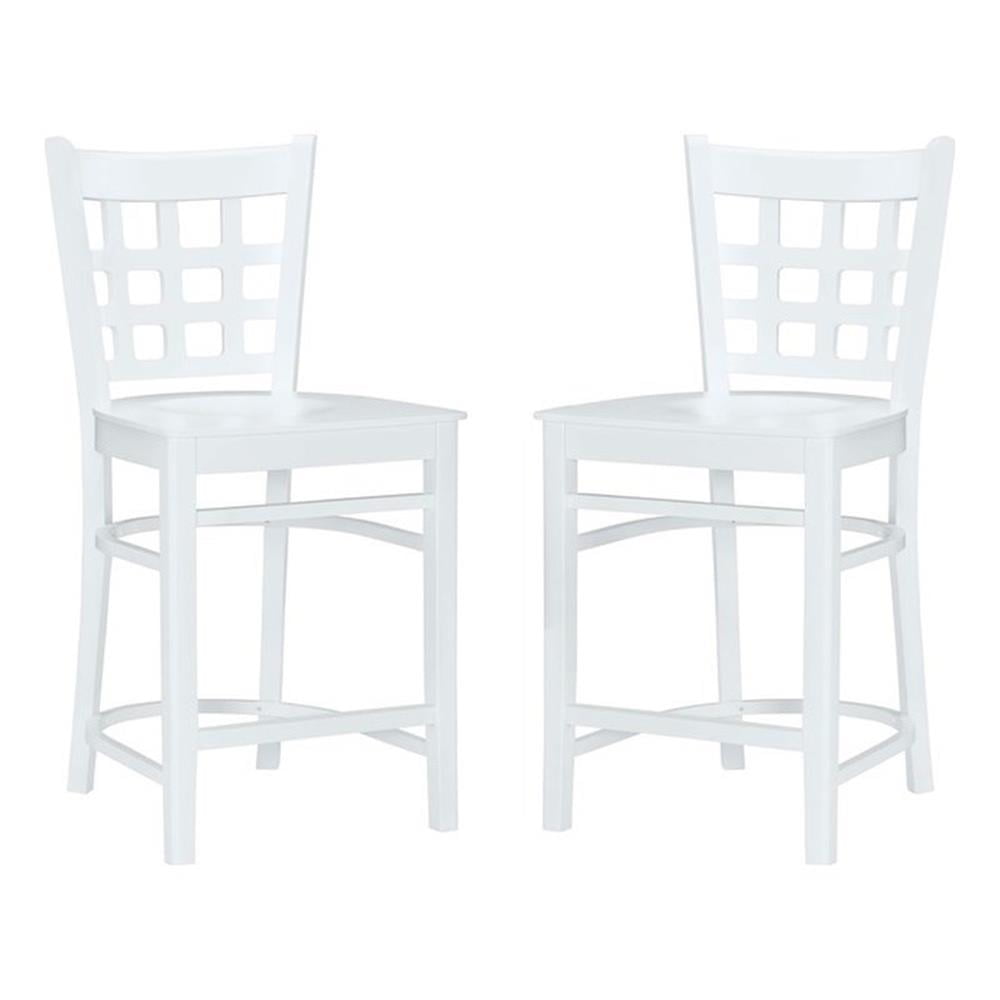 Linon Flint Beech Wood Commercial Grade Set of Two Counter Stools in ...