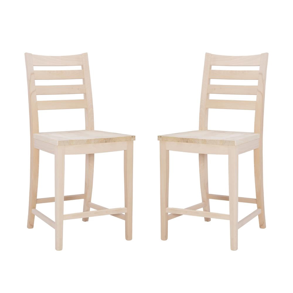 Linon Flynn Counter Stool Unfinished Set Of 2 - Walmart.com
