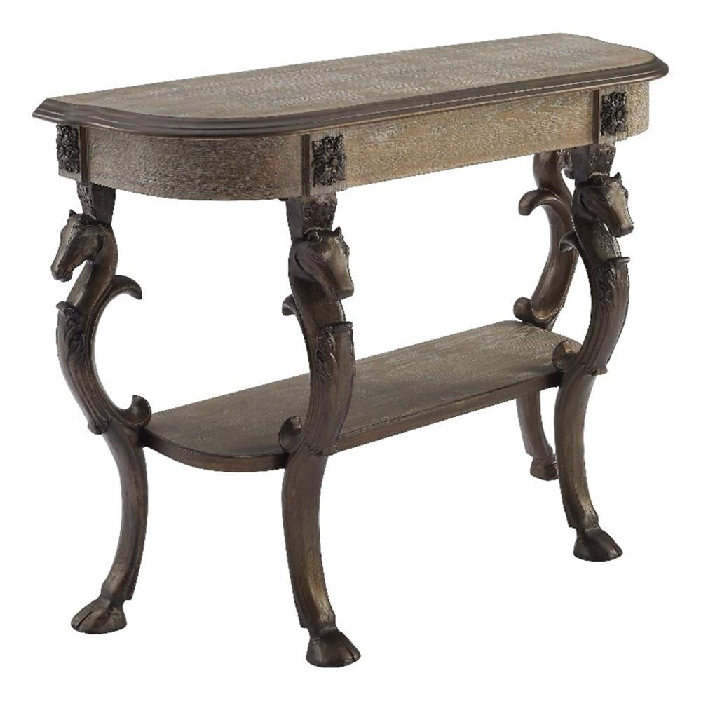 Linon Gypsy Wood Console Table with Cast Iron Legs in Pewter - Walmart.com
